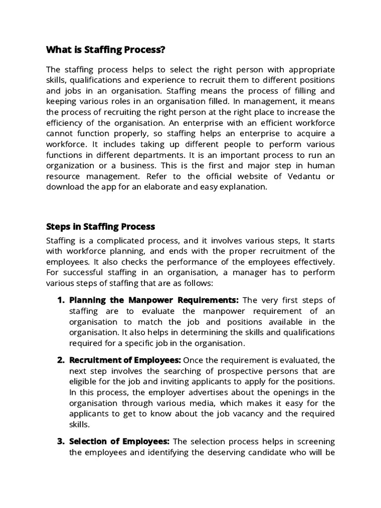 Understanding the Staffing Process | PDF | Labor | Workplace