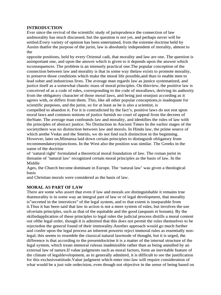 law & morality | PDF | Jurisprudence | Morality