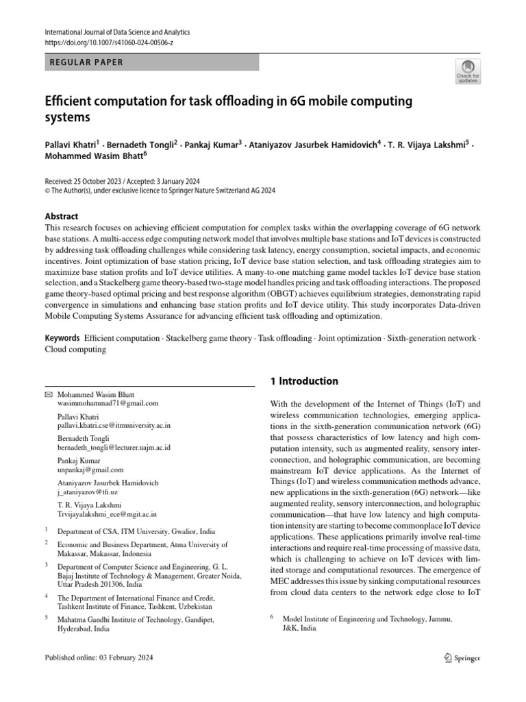 Efficient Computation For Task Offloading In 6g Mobile Computing Systems Pdf Internet Of