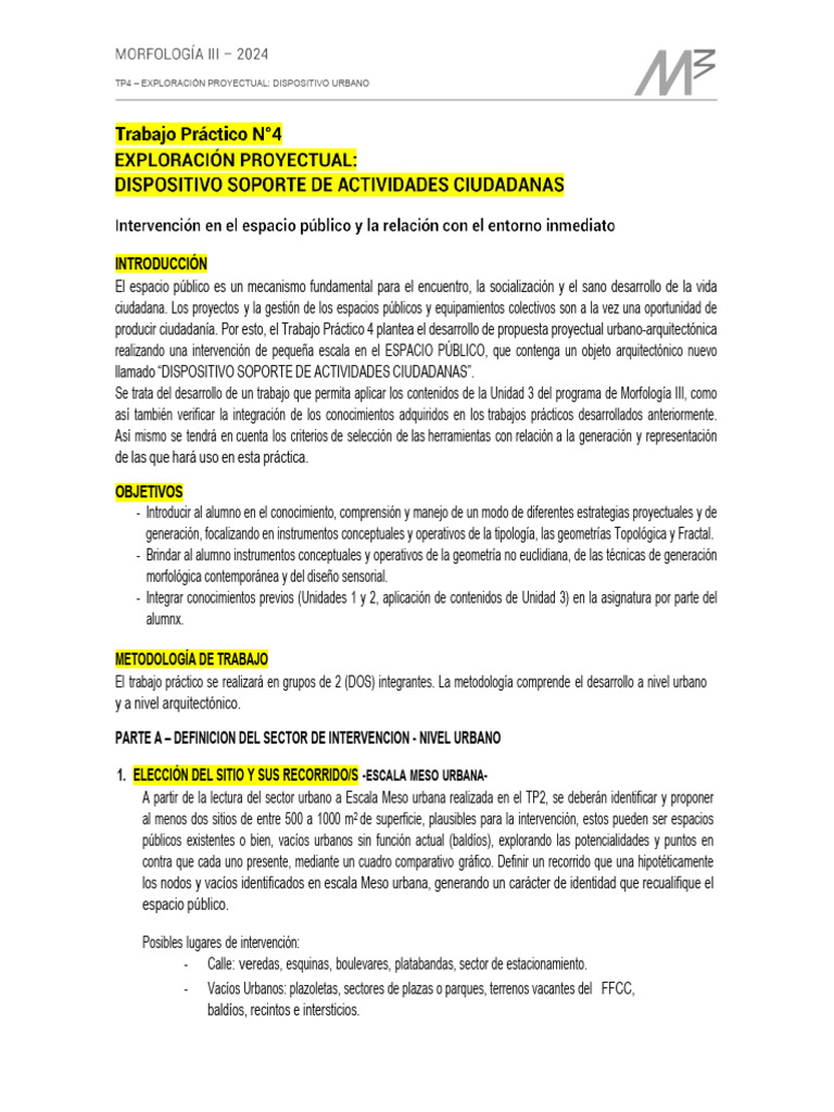 Tp4_2024 - Dispositivo Urbano | PDF | Geometría | Diseño