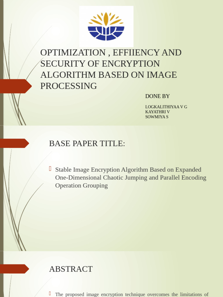 Image Encryption via Chaotic Algorithms | PDF | Encryption | Cryptography