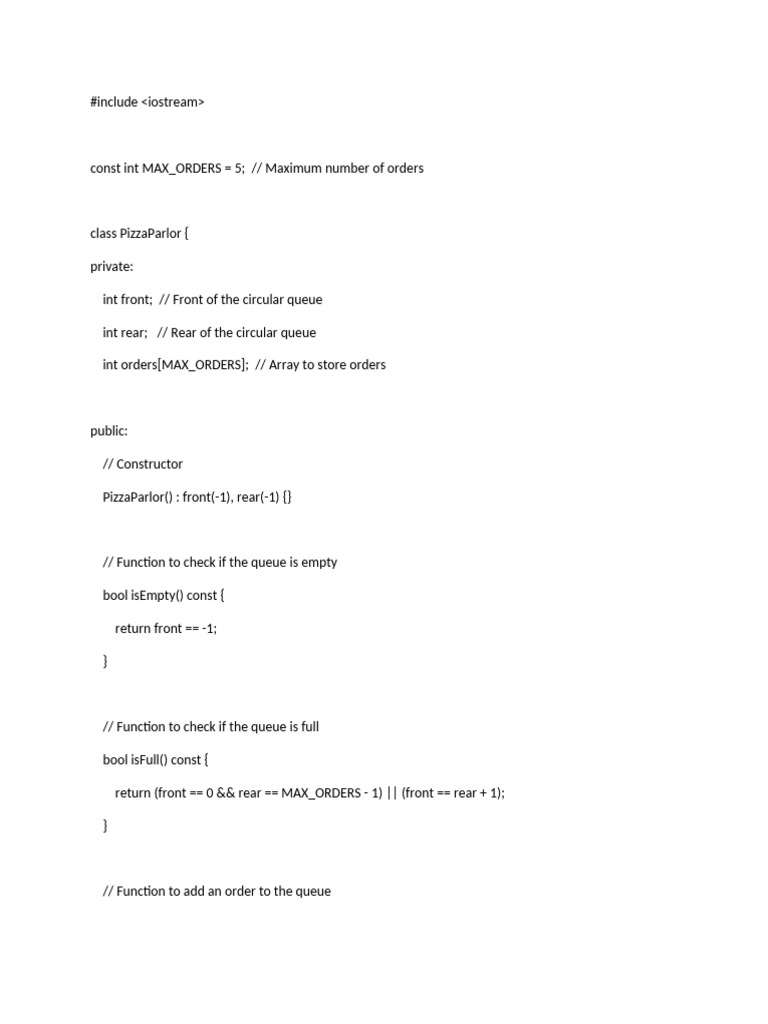 Pizza C13 Pdf Queue Abstract Data Type Computer Programming