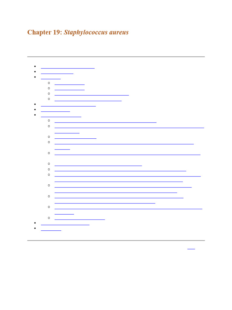 Chapter 19 Staphylococcus Aureus | PDF | Staphylococcus | Staphylococcus Aureus