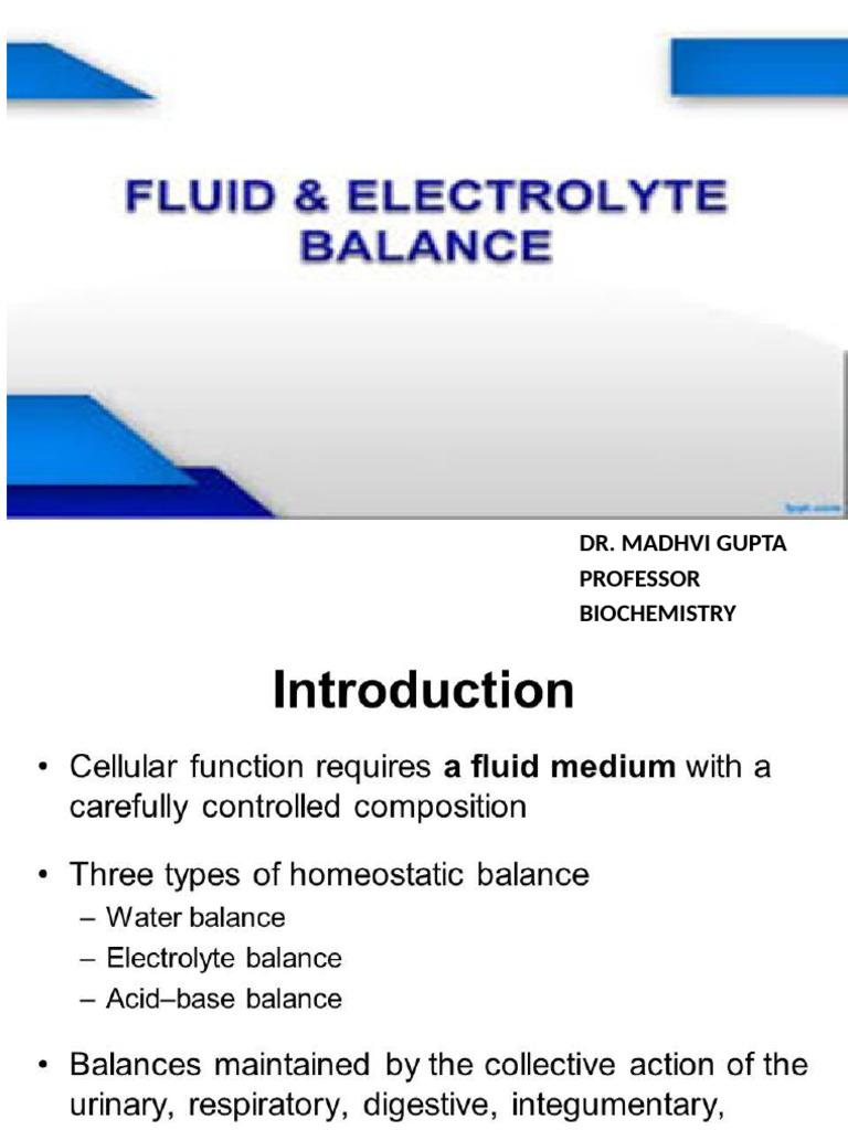 Electrolyte-Water Balance 2 | PDF