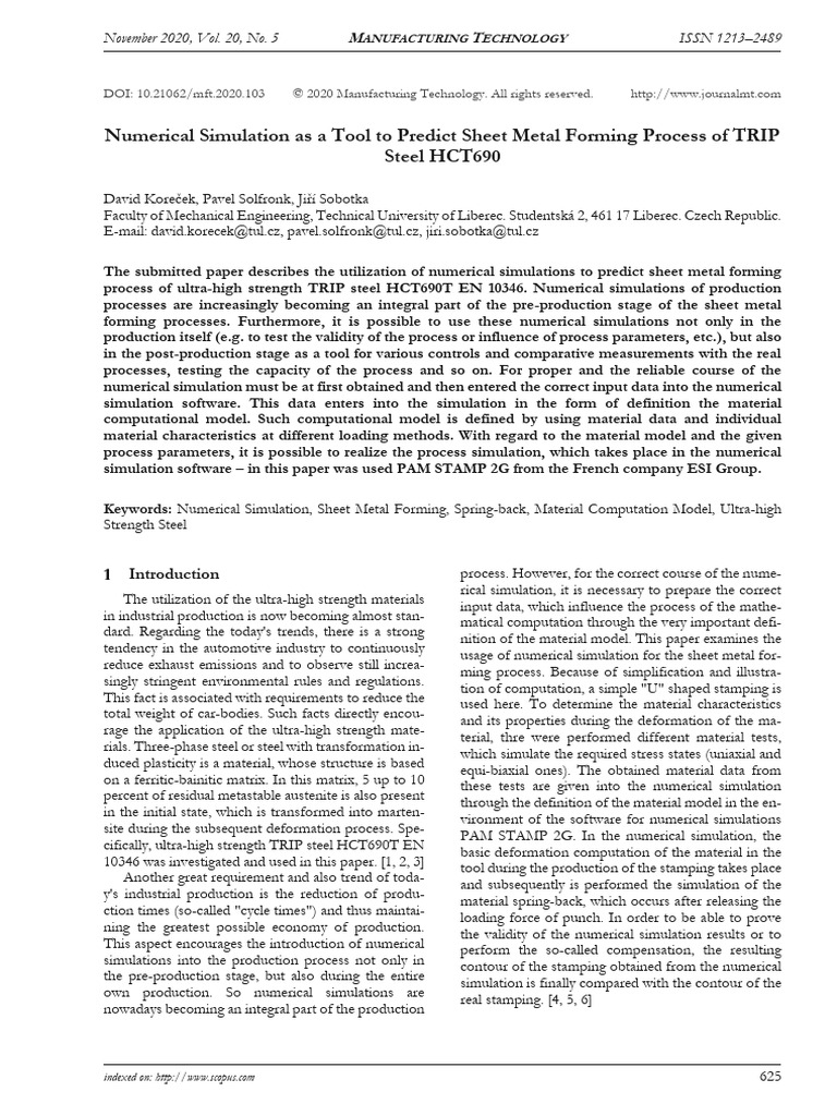 3 Numerical Simulation As A Tool To Predict Sheet Metal Forming