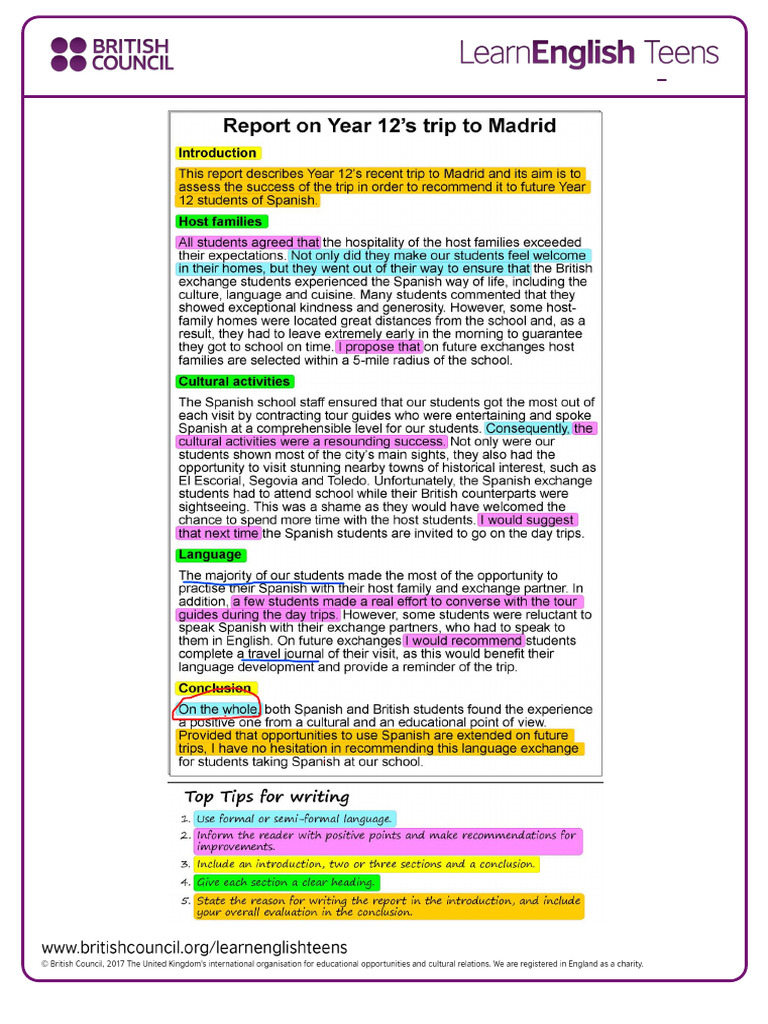 School Trip Abroad Report | PDF