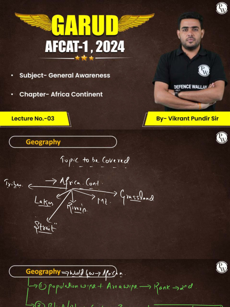 Geography 03 - Africa Continent - Class Notes | PDF