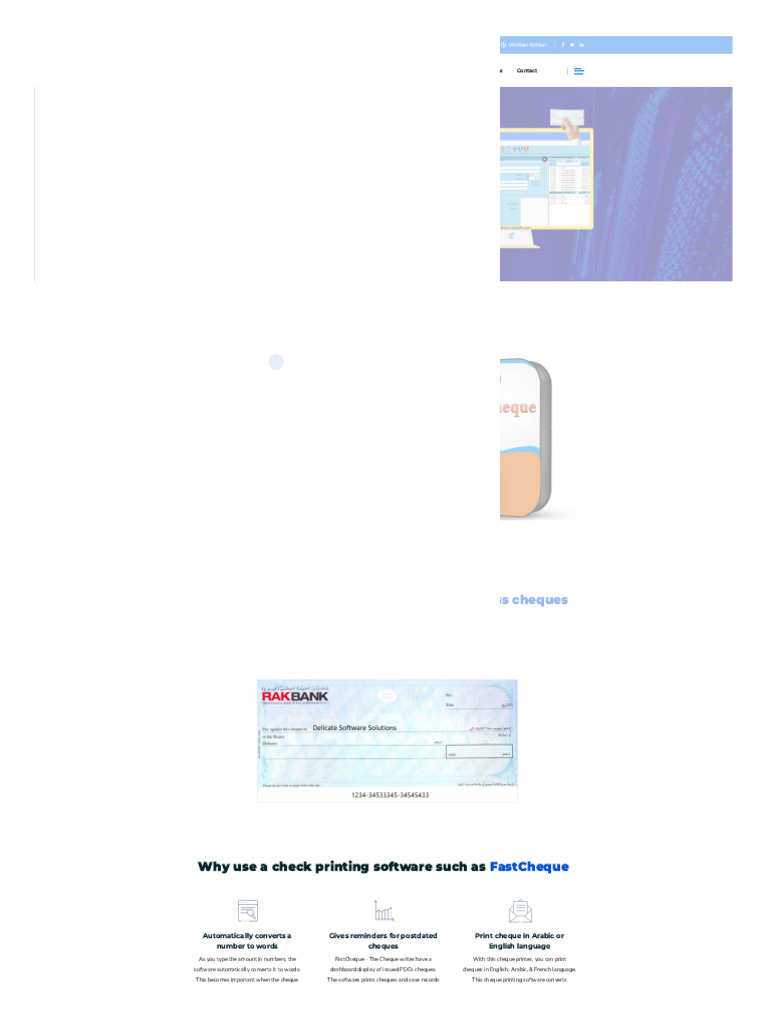 FastCheque: UAE Cheque Printing Software | PDF | Cheque | United Arab ...