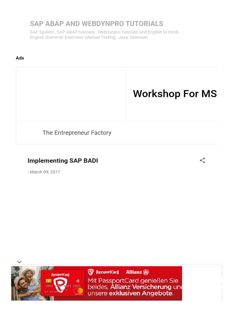 Implementing Sap Badi Pdf Computer Engineering Computer Science