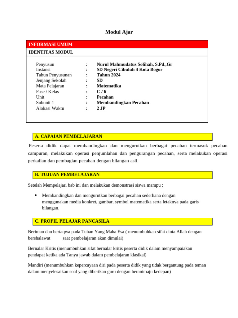 Modul Ajar Direct Instruction 3.1.5 | PDF
