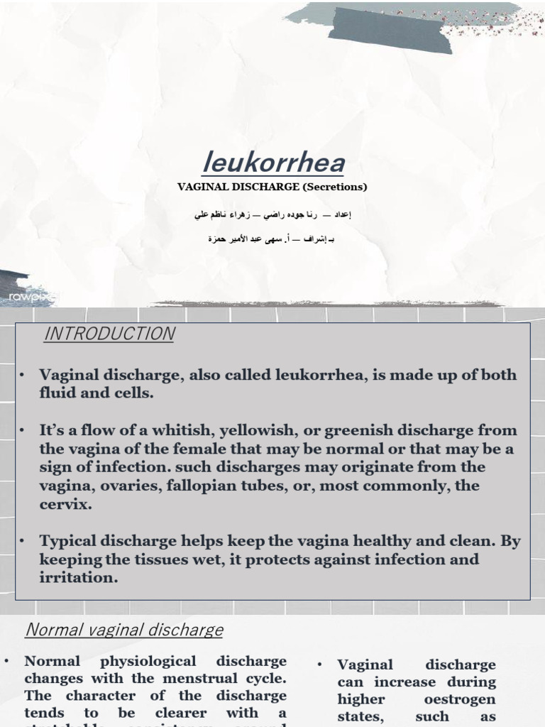 leukorrhea | PDF | Vagina | Diseases And Disorders