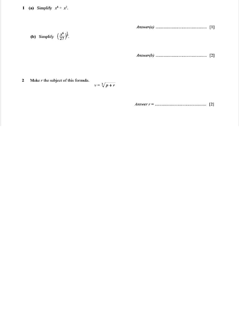 Indices worksheet extended students (1) | PDF