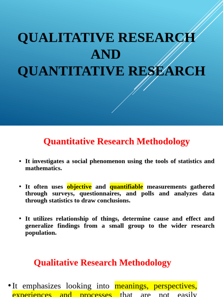 Qual Vs Quant | PDF