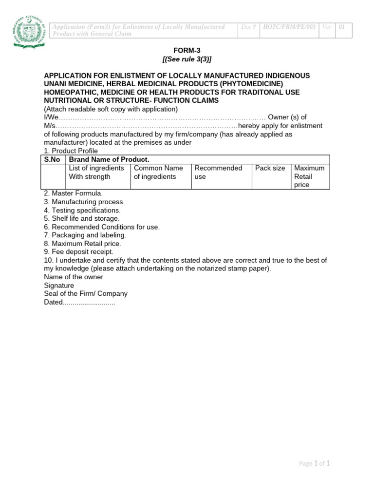 Application for Local Product Enlistment | PDF