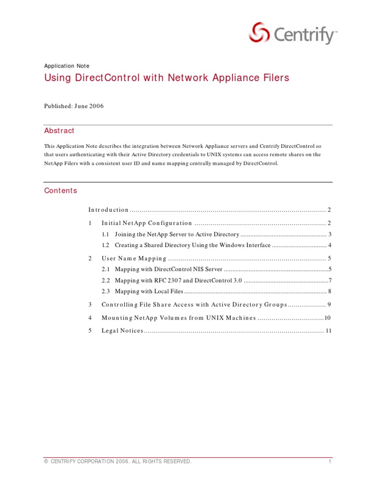 Centrify An005 Netapp Filers | PDF | Active Directory | Microsoft Windows