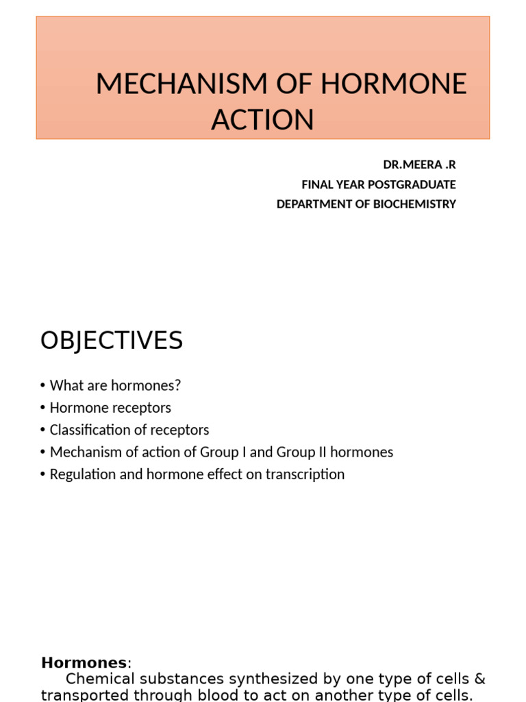 Mechanism of Hormone Action Explained | PDF | Hormone | Cell Signaling