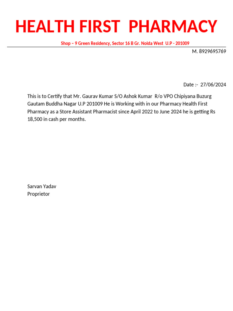 Health First Pharmacy | PDF