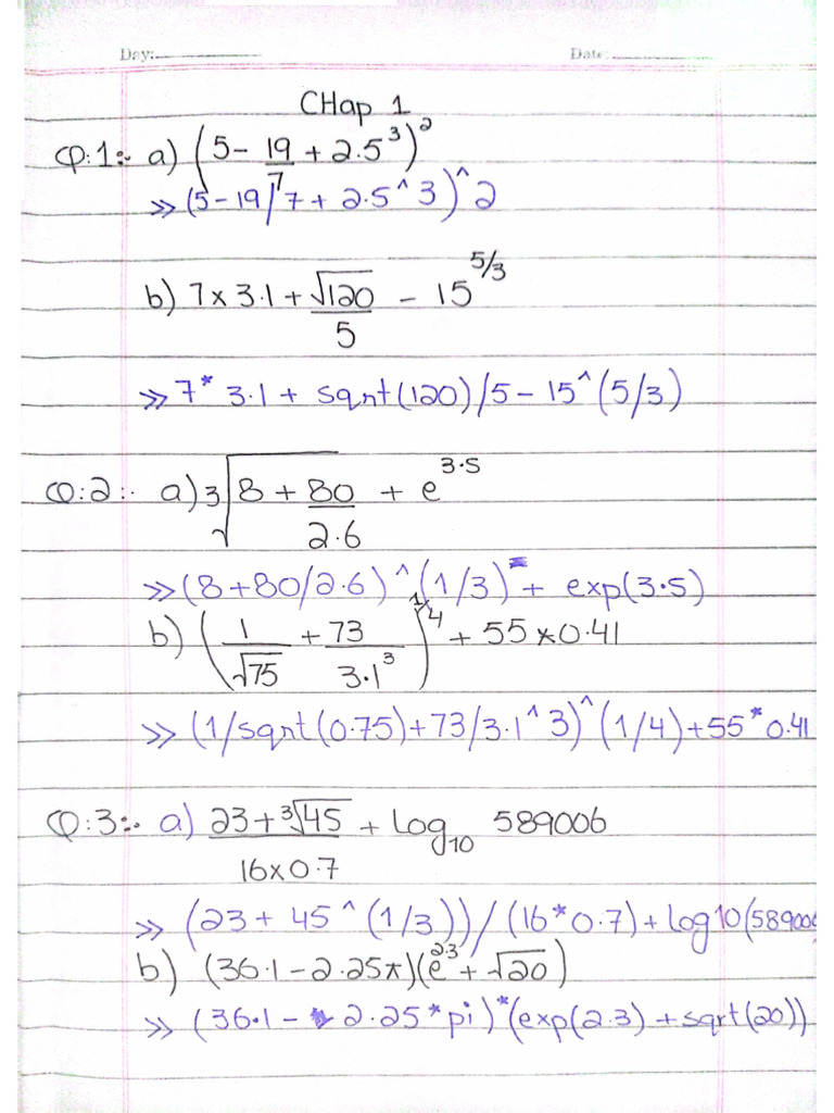 Matlab 1 2 and 3 Chapter | PDF