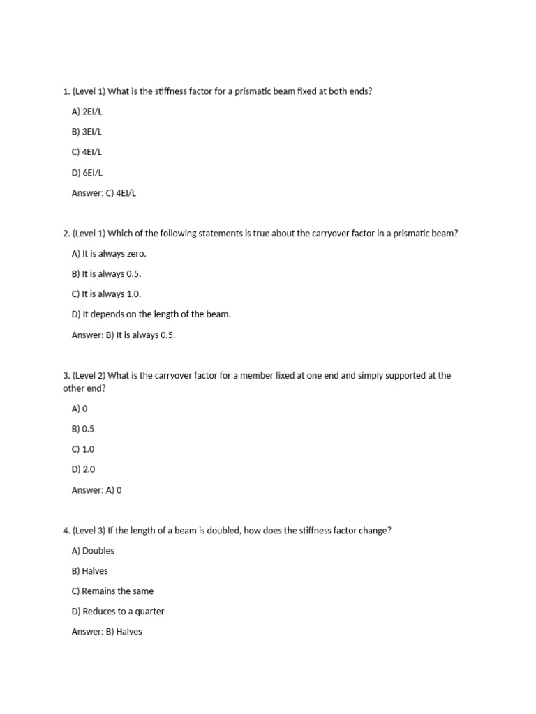 Sa 1 Objective Unit Iii Pdf Bending Beam Structure 8526
