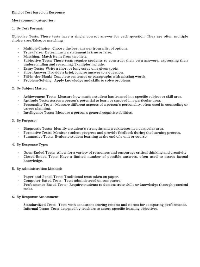 Kind-of-Test-Lectures | PDF | Educational Assessment | Multiple Choice
