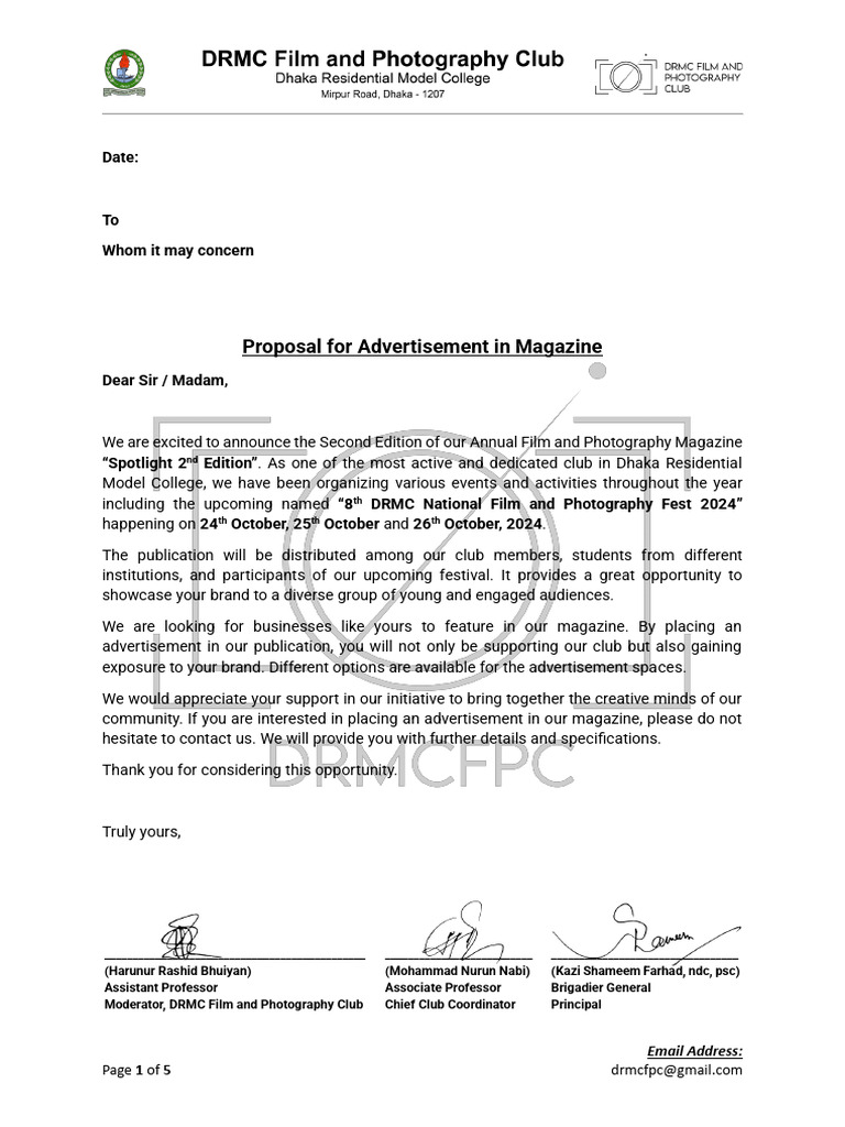 DRMCFPC-Advertisement-Proposal-2024 | PDF | Magazines | Target Audience