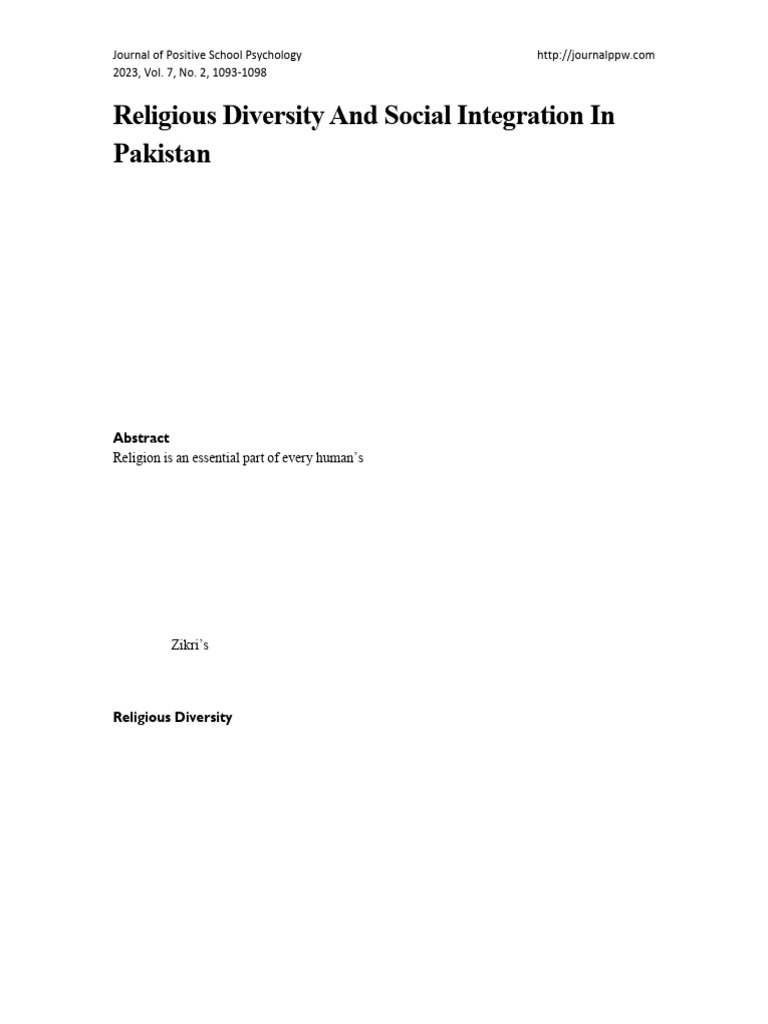 Religious Diversity Social Integration 15102024 081404pm (1) | PDF ...