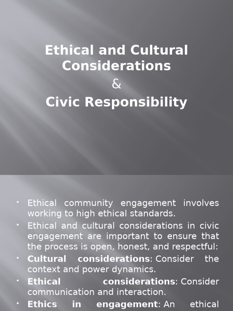 Ethical Engagement and Civic Responsibility | PDF | Civic Engagement ...
