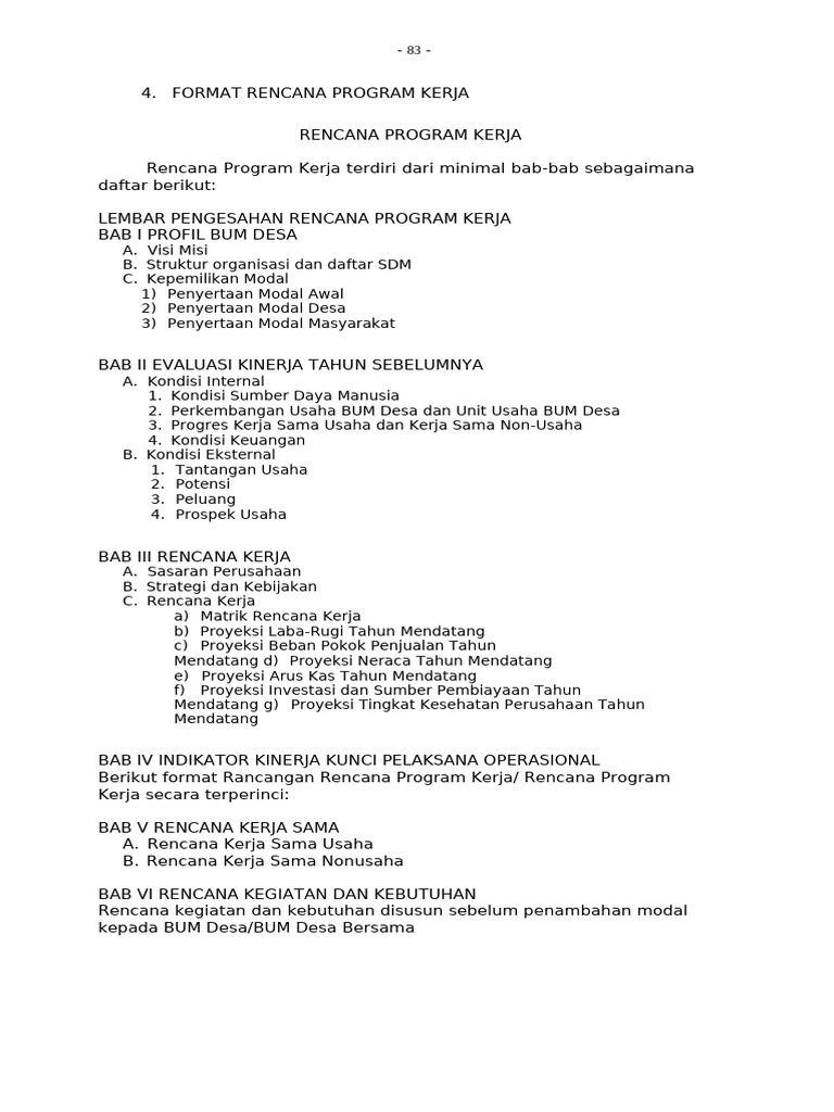 04. Format Program Kerja | PDF
