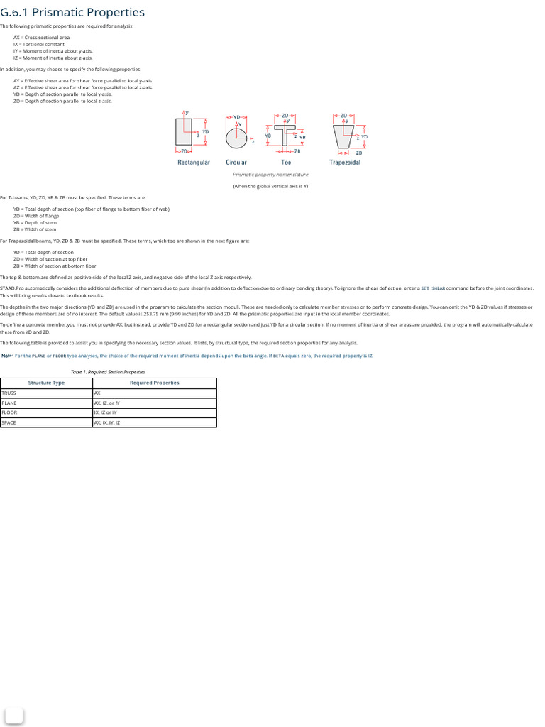 Prismatic Section Properties Overview | PDF | Cartesian Coordinate ...