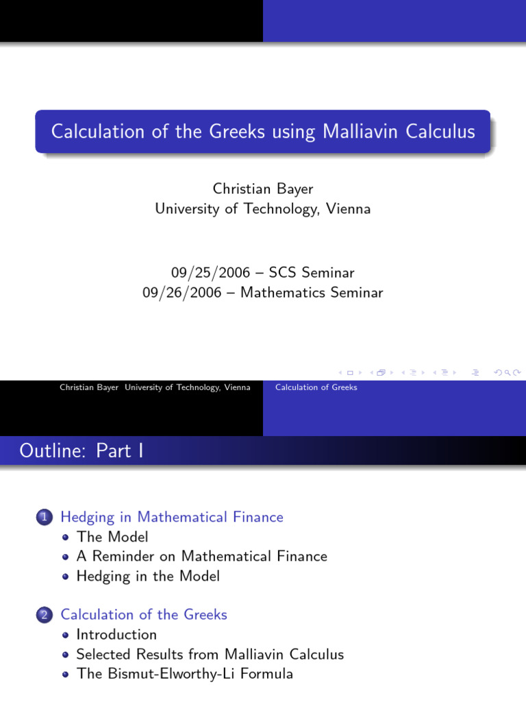 Hedging | PDF | Greeks (Finance) | Integral