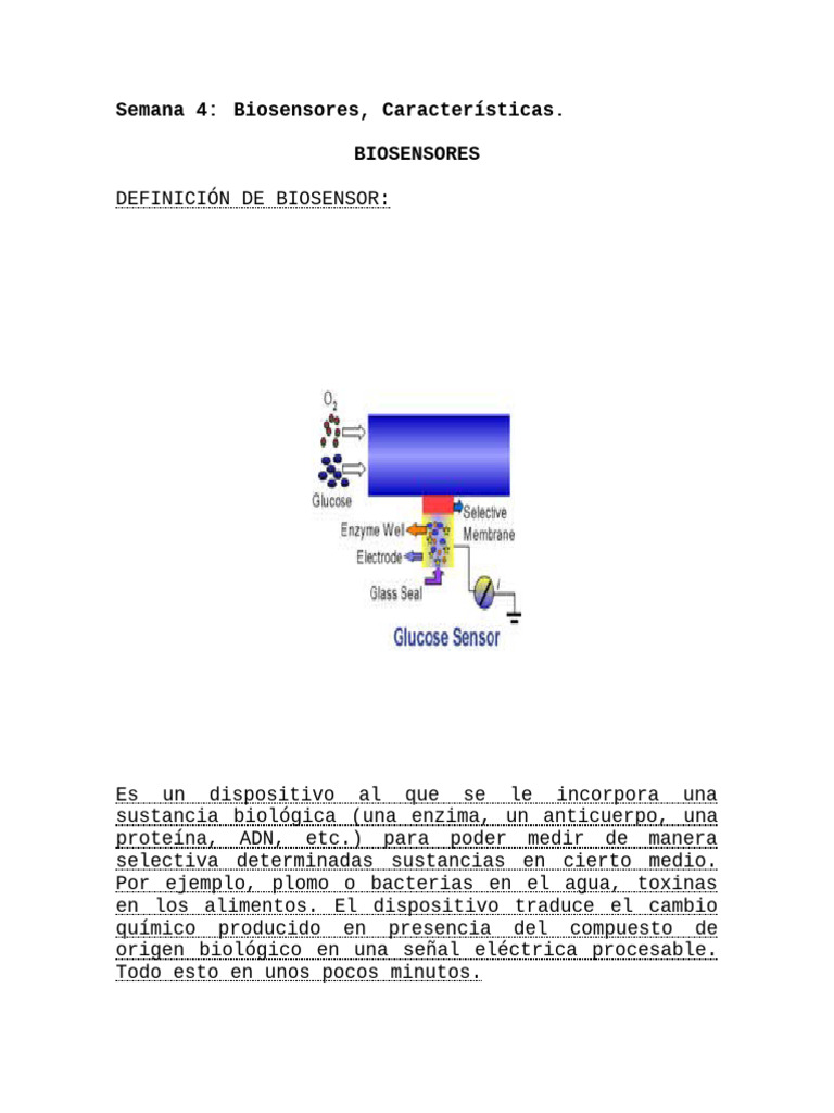 Características y Aplicaciones de Biosensores | PDF | Enzima | Biosensor