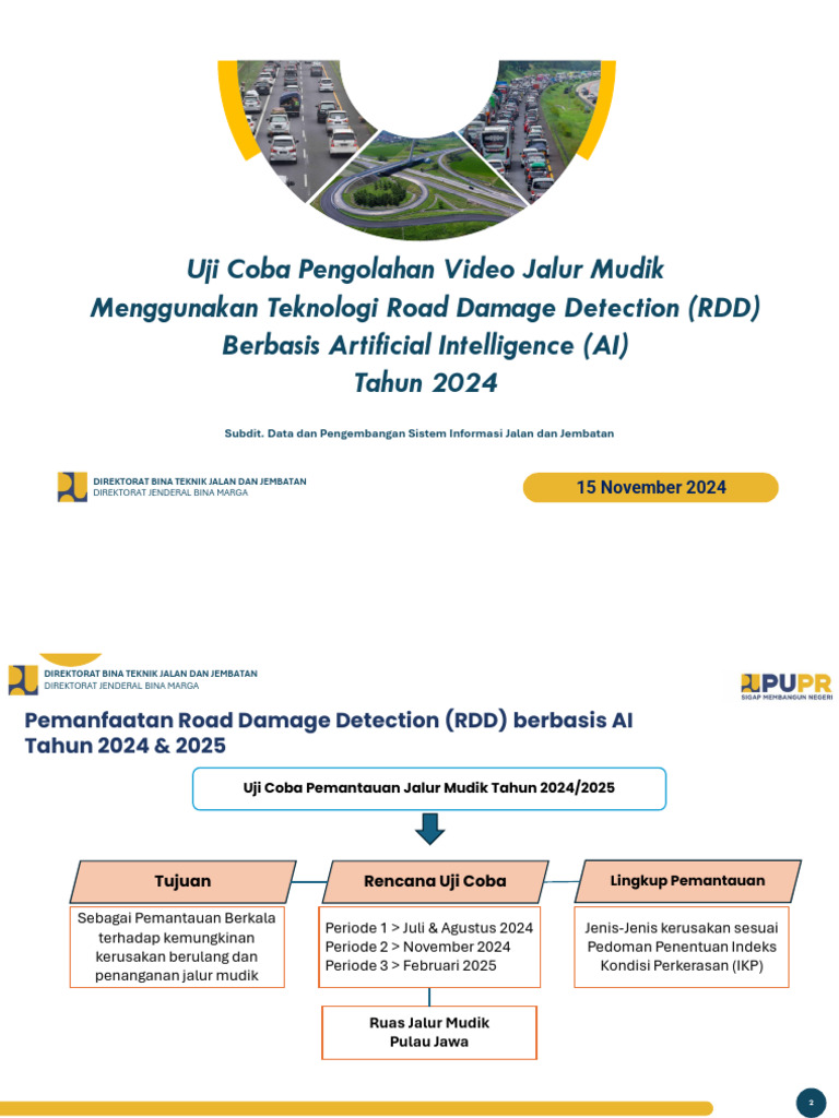 2024.11.15 Uji Coba RDD AI untuk Jalur Mudik | PDF