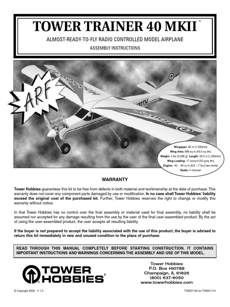 Towa 1110 Manual | PDF | Screw | Landing Gear