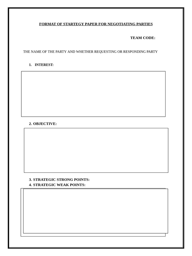 Format of Strategy Paper | PDF