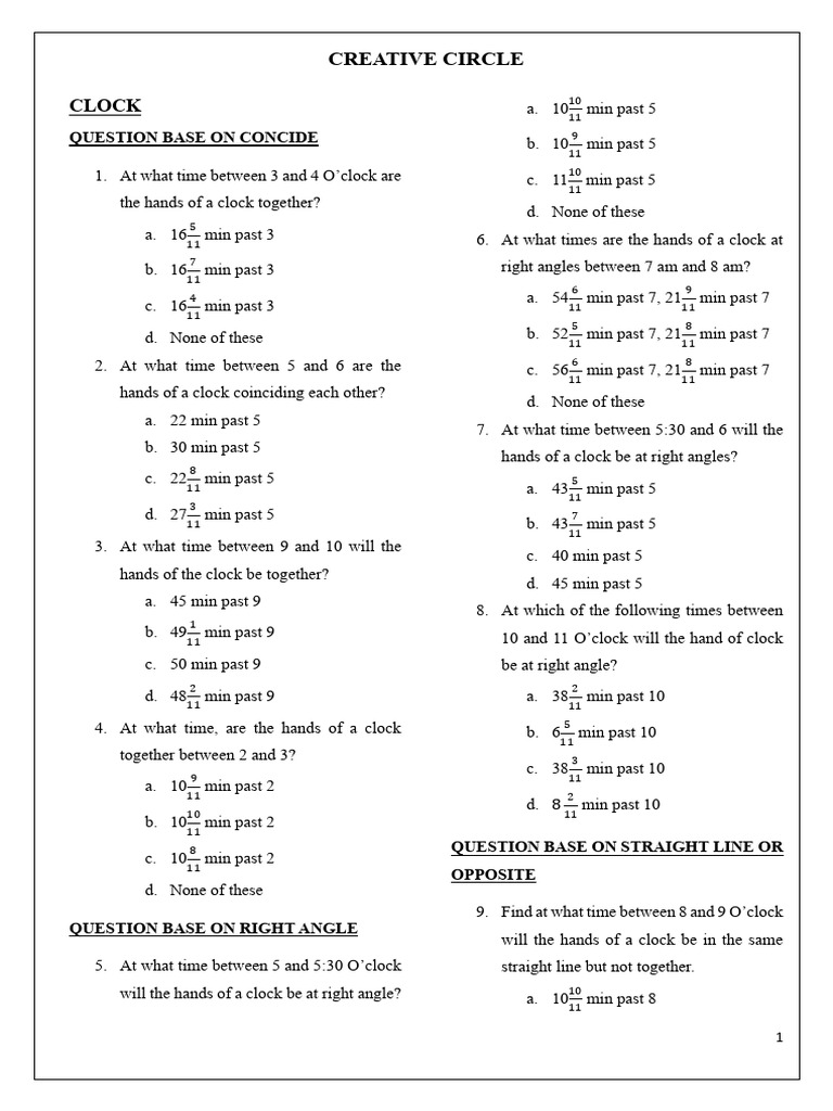Clock & Calendar Puzzles | PDF