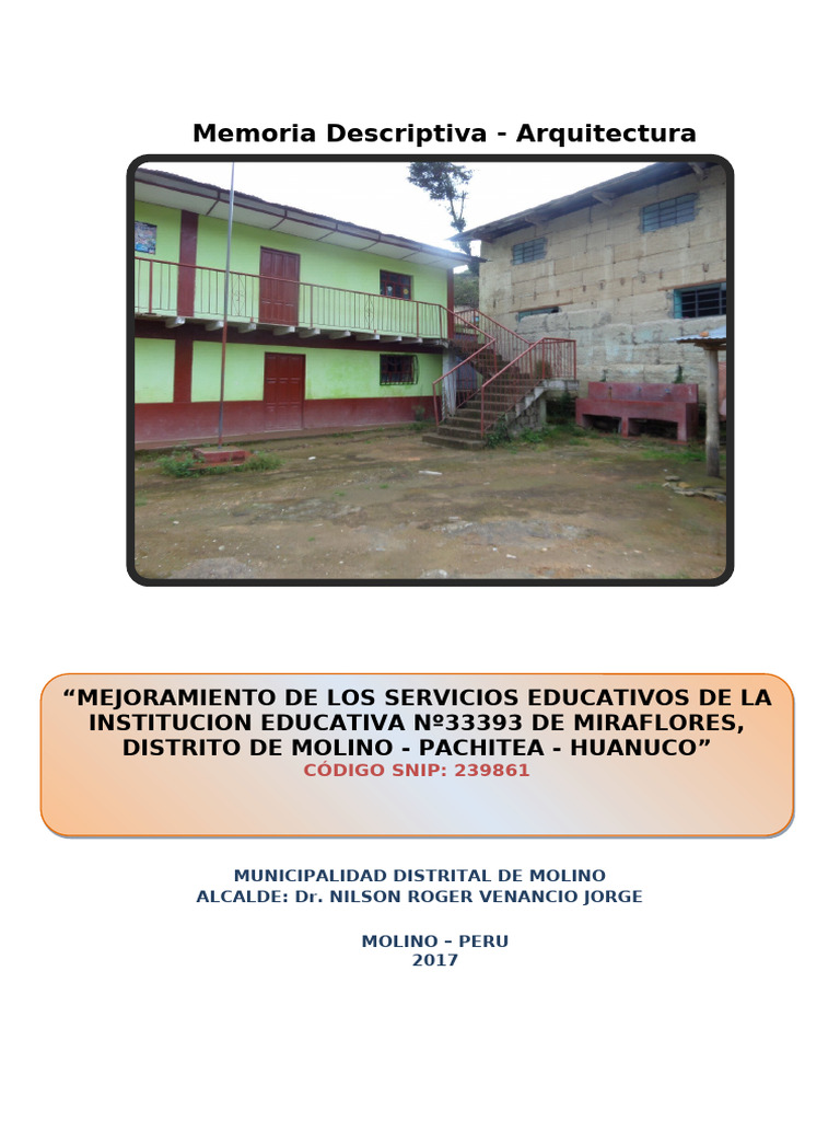 CARATUL MEMORIA DE ARQUITECTURA MIRAFLORES | PDF