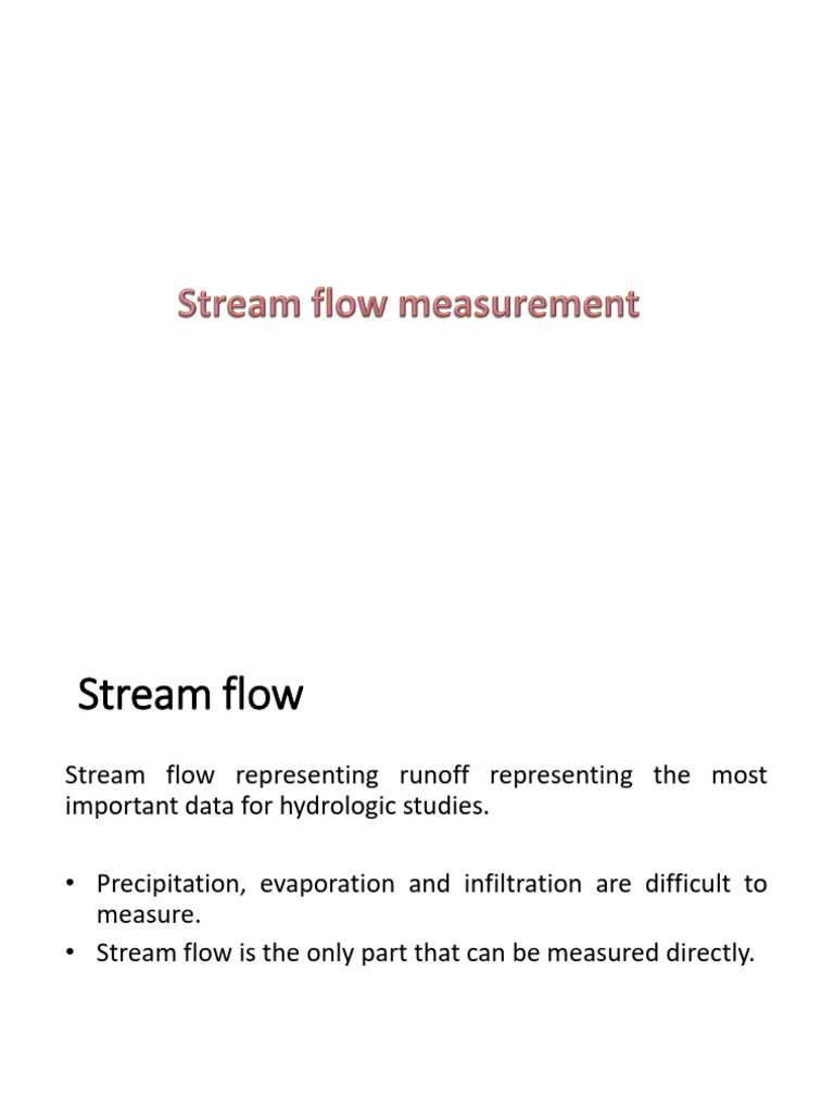 Stream Flow Measurement and River Training | PDF | River | Discharge ...