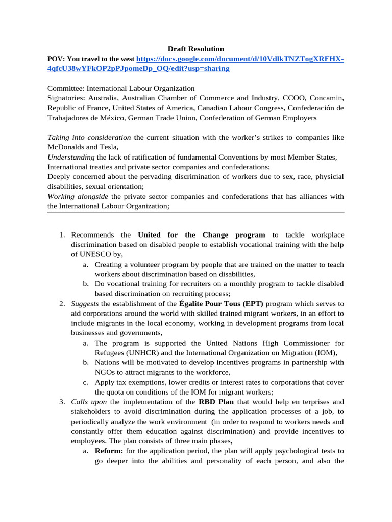 DR POV ALL FOR 1 | PDF | Employment | International Labour Organization