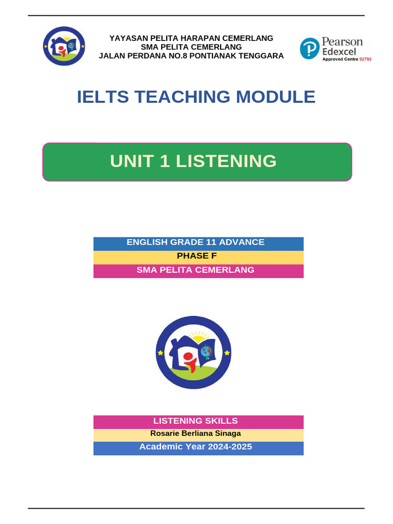 IELTS Listening Module for XI Students | PDF | International English ...