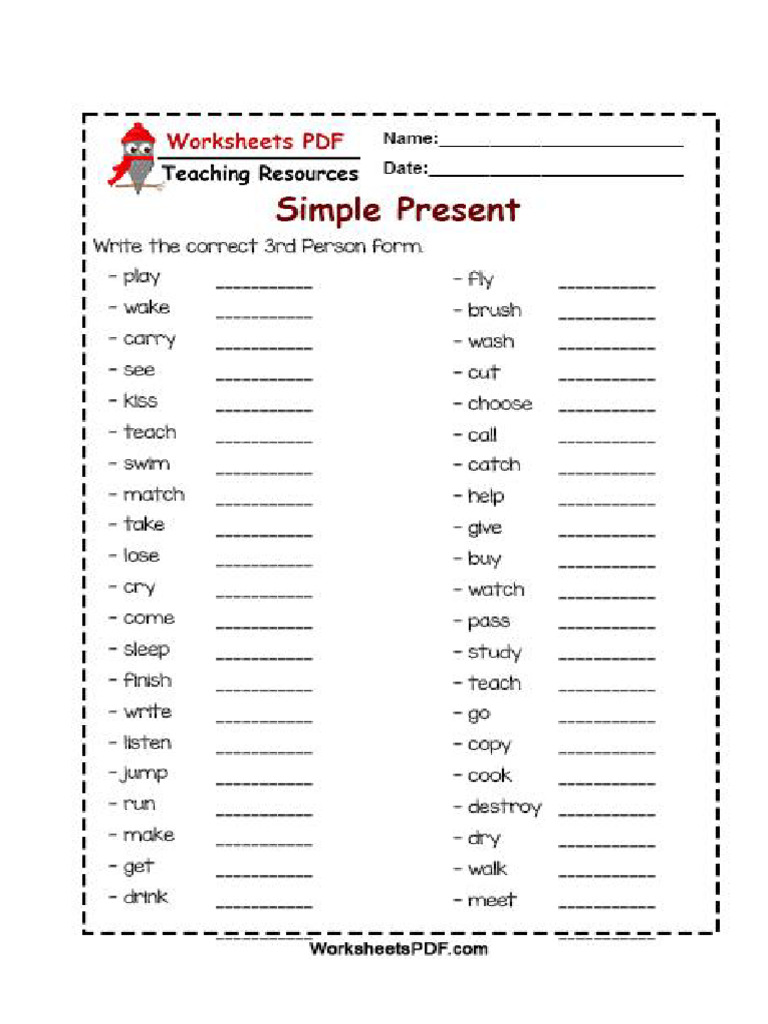Decenber 2 Present Simple Worksheets ...Terminado | PDF