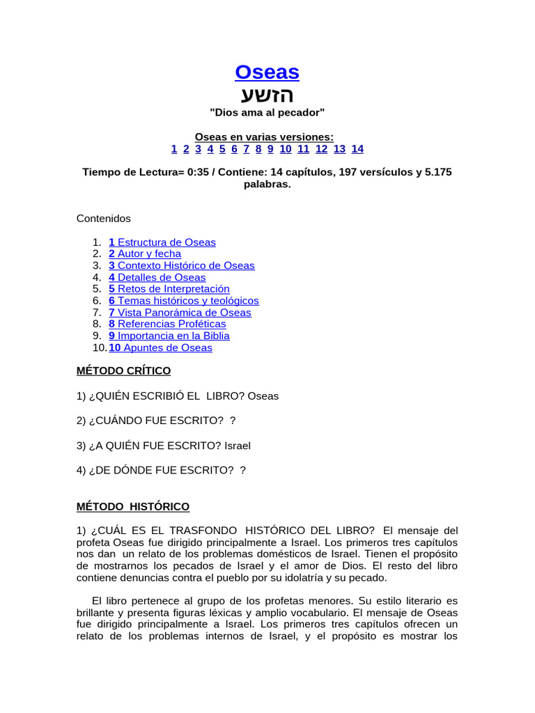 Oseas Con Todos Los Datos | PDF | Libros de reyes