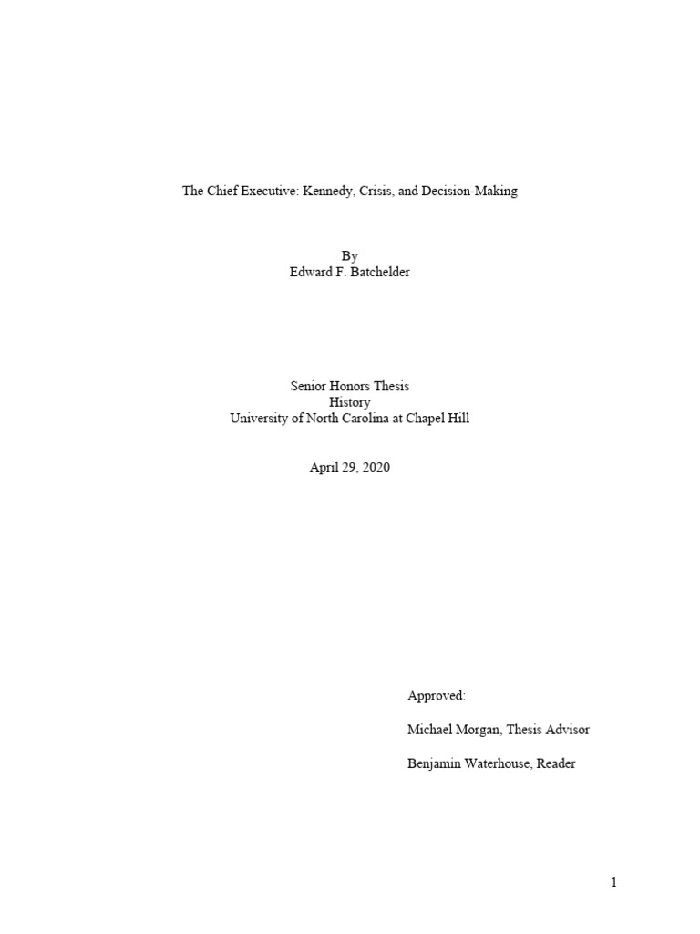 Batchelder_Honors_Thesis_Final_ | PDF | John F. Kennedy | Richard Nixon