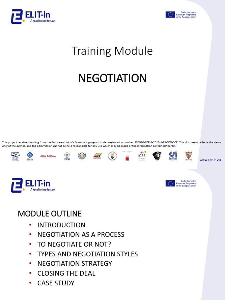 Training Module - Negotiation - EN | PDF | Negotiation | Social Psychology