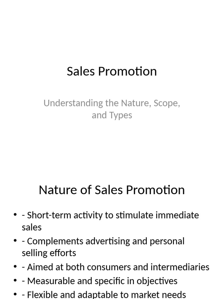Sales Promotion Detailed Presentation | PDF