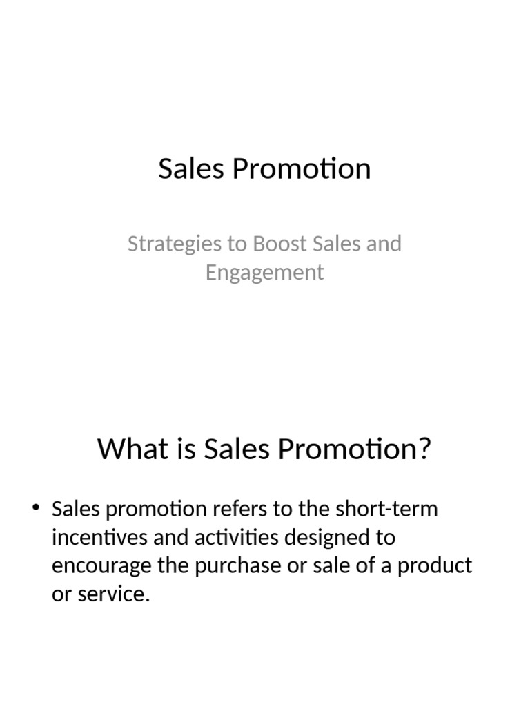 Sales Promotion Presentation | PDF