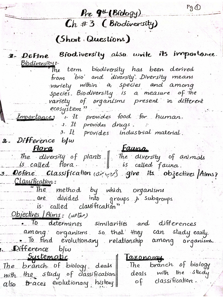 CH 3 Notes 9th Bio | PDF