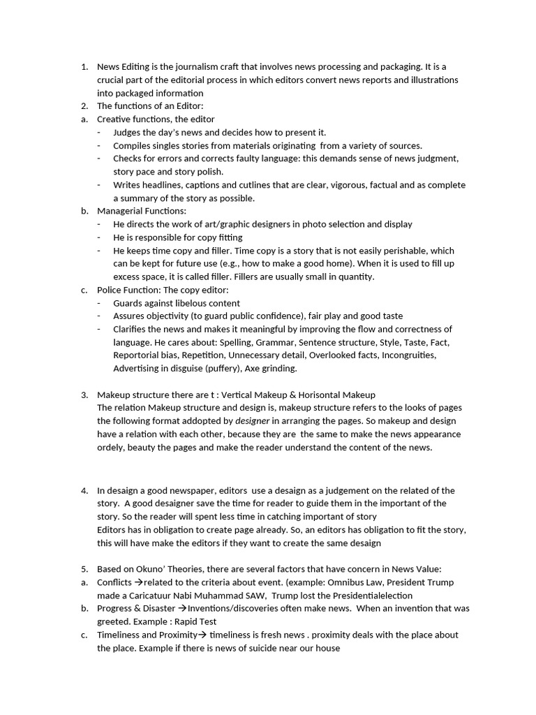 News Editing | PDF | News | Editing