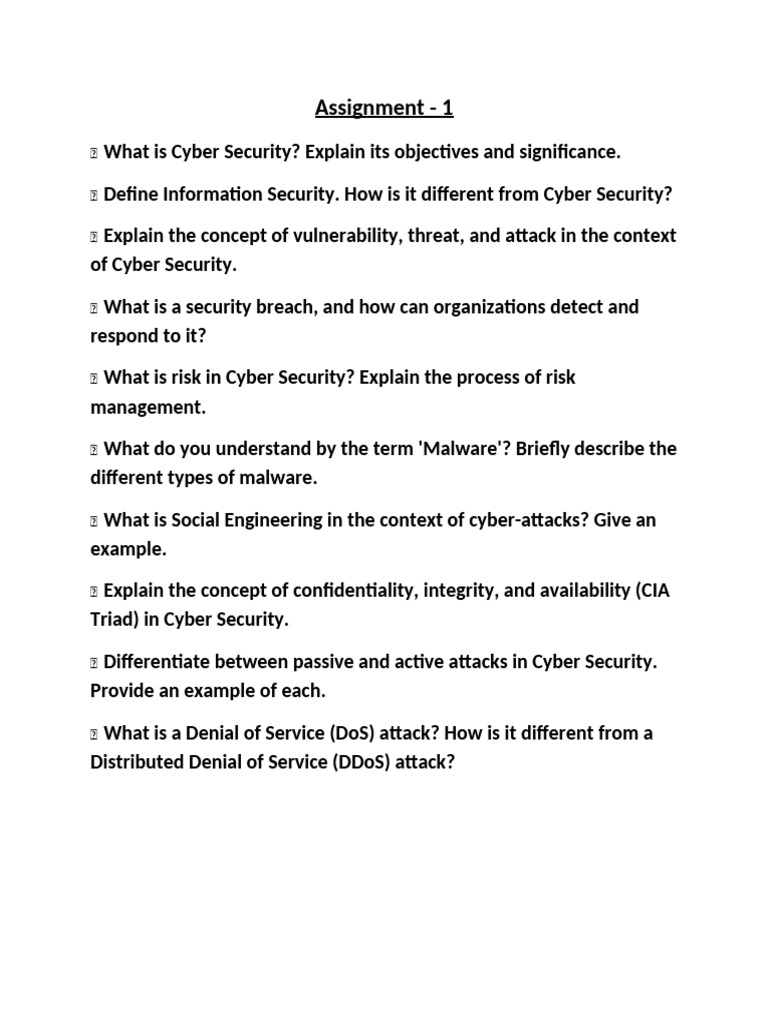Assignment 1 (Cyber Security) | PDF