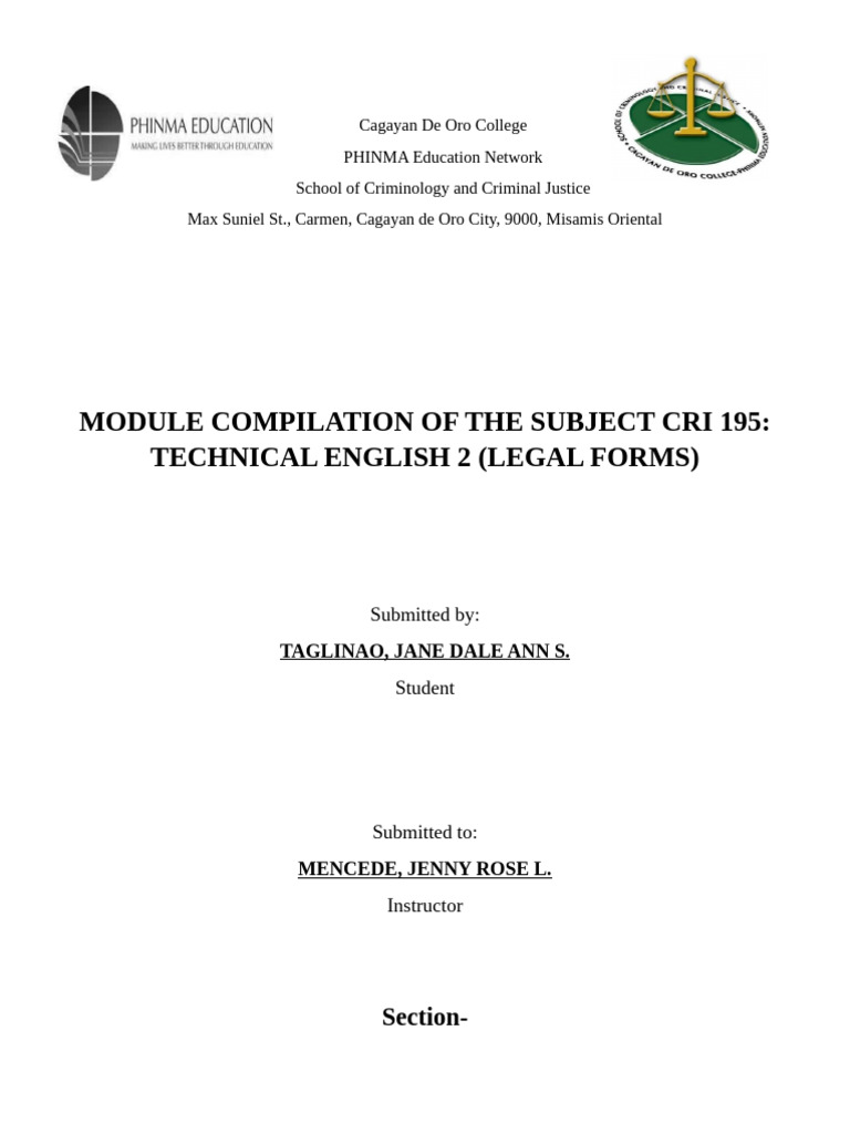 Cri 195 Modules Cover Page | PDF