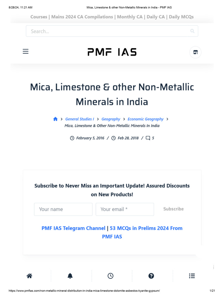 Mica | PDF | Gypsum | Materials
